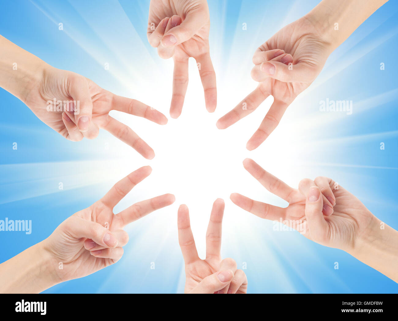 Finger forming star shape hi-res stock photography and images - Alamy