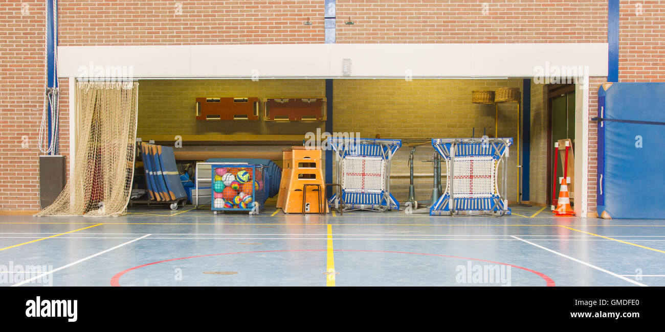 Interior of a gym at school Stock Photo - Alamy