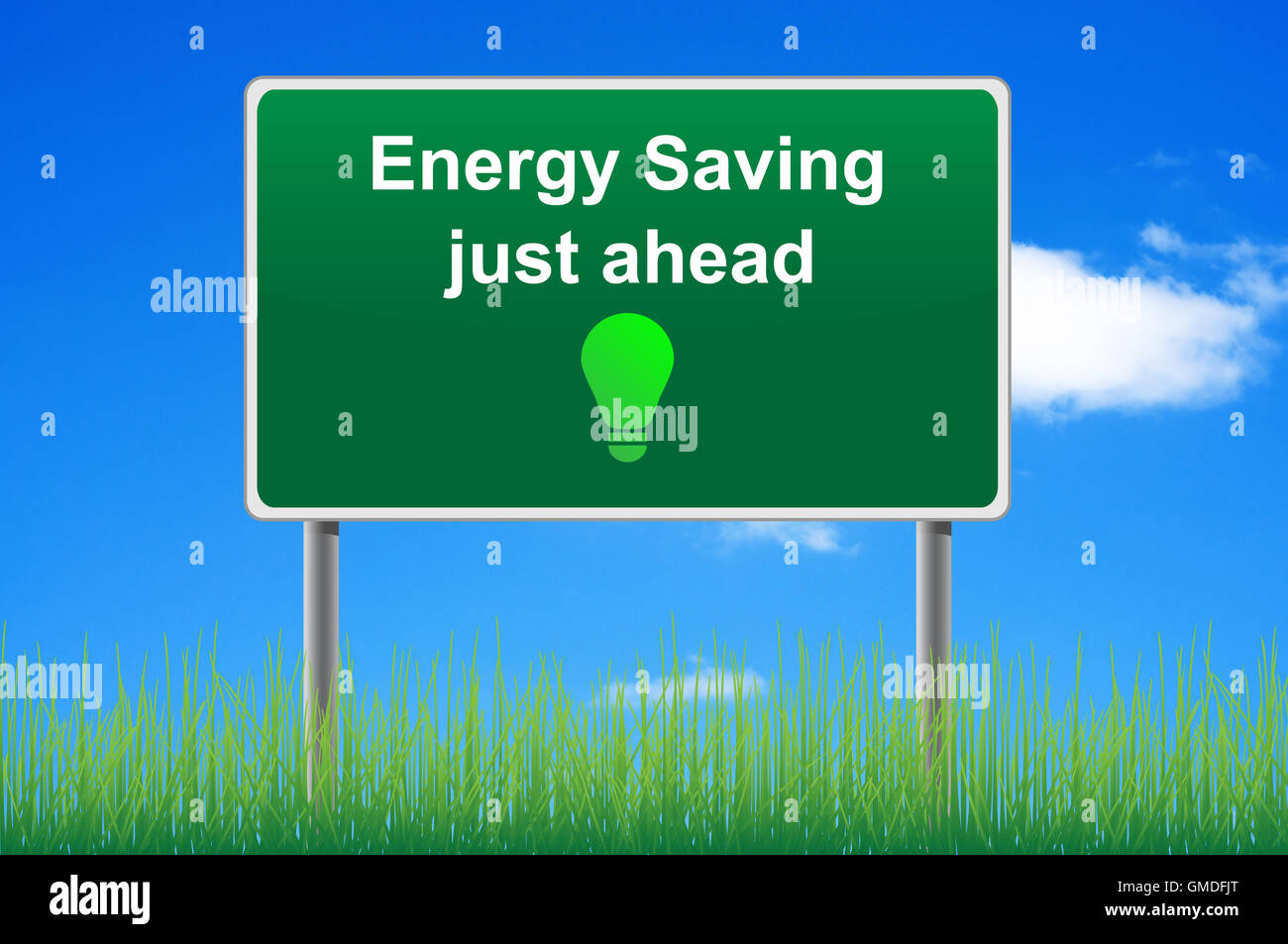 Energy saving, concept road sign on sky background Stock Photo - Alamy