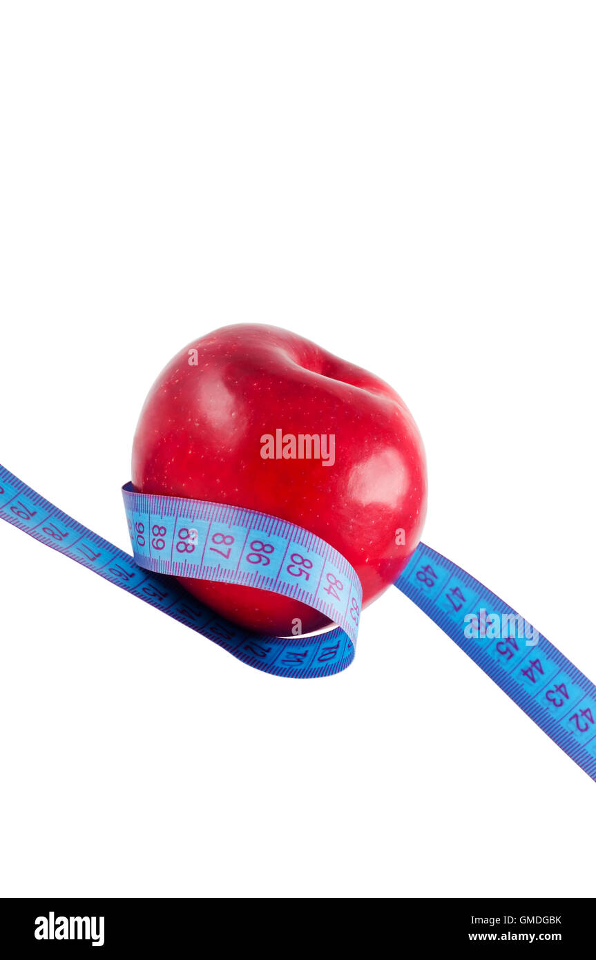 Apple ruler isolated on white background Stock Photo - Alamy