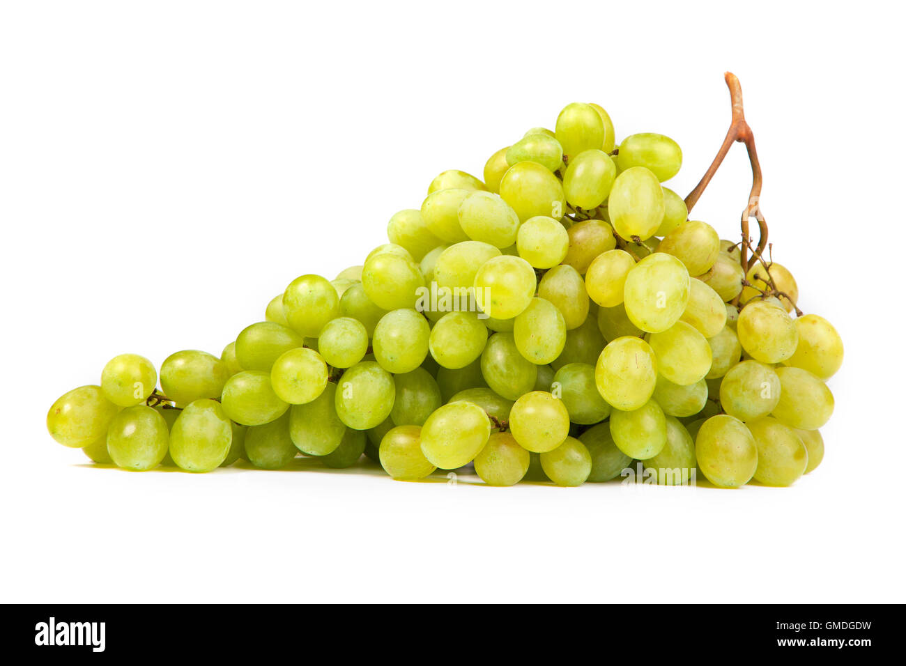 Bunch of Green Grapes laying isolated Stock Photo - Alamy