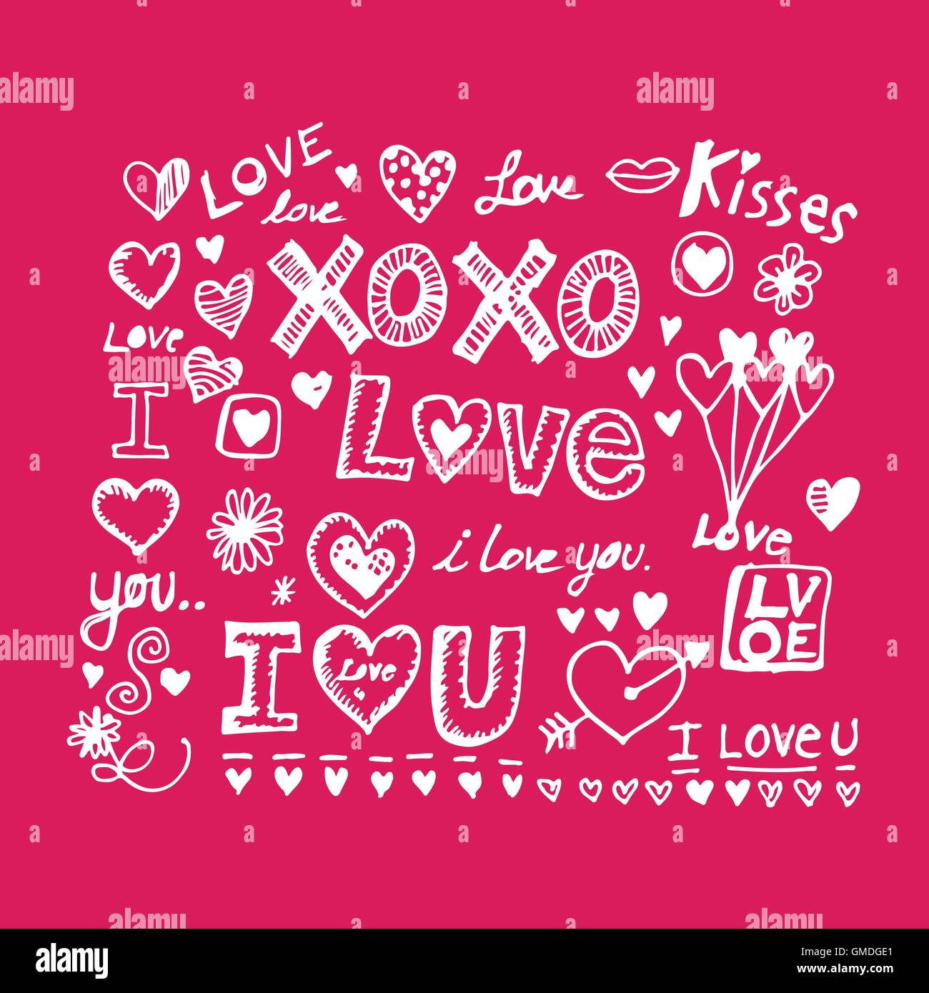 Doodle Love Drawing Illustration design Stock Vector Image & Art - Alamy