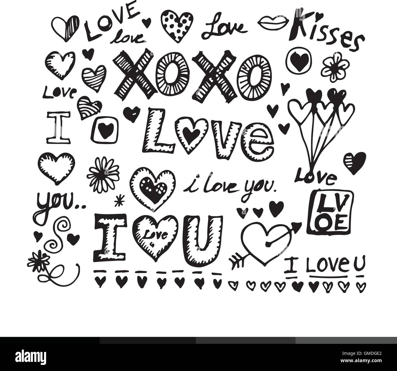 Doodle Love Drawing Illustration design Stock Vector Image & Art - Alamy