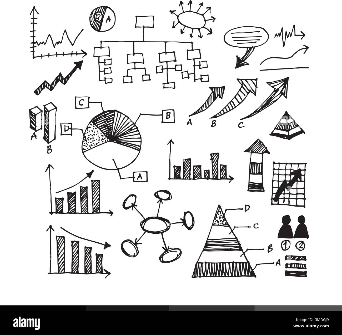 Freehand drawing charts Illustration design Stock Vector Image & Art ...