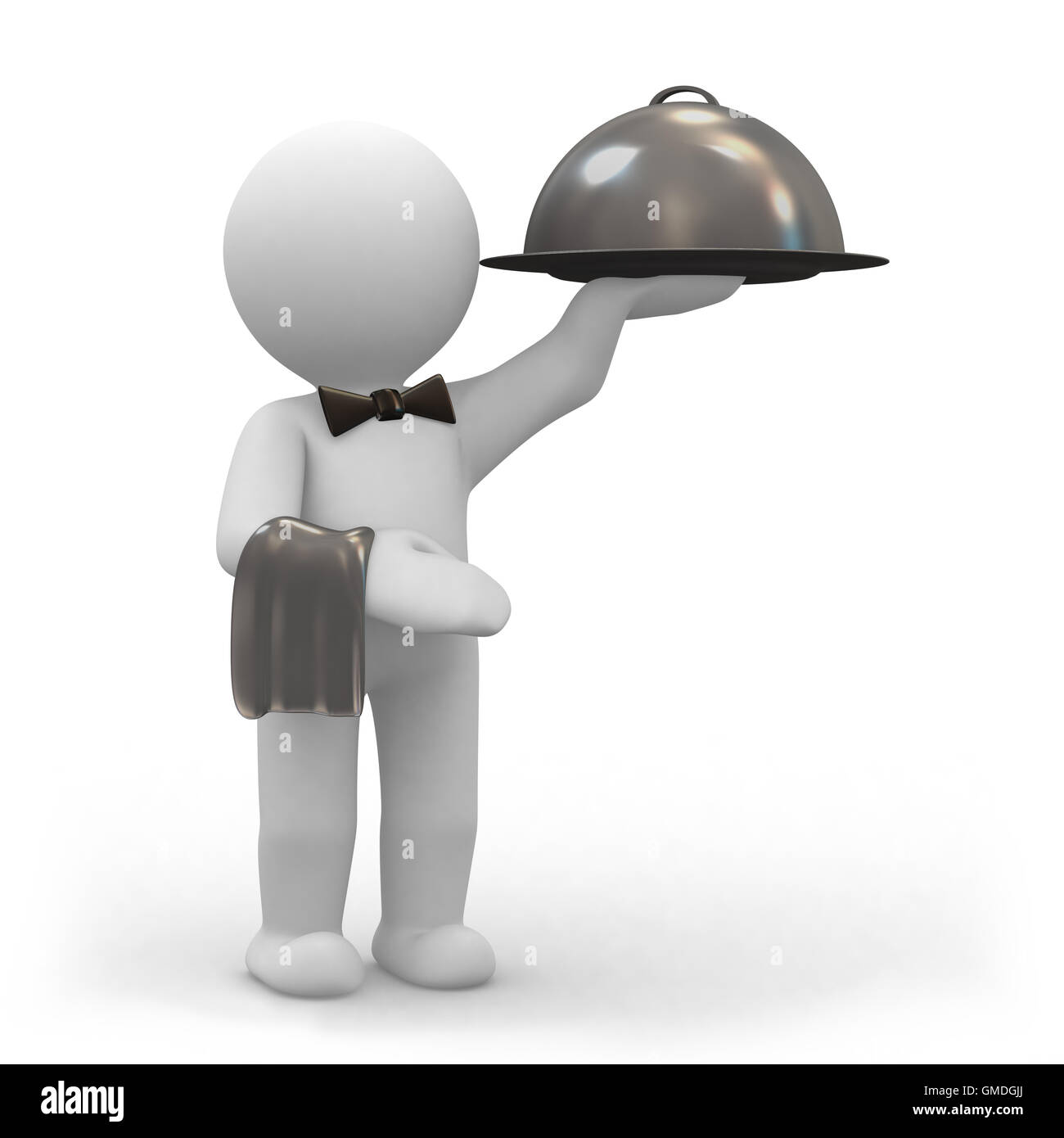 Waiter with food platter Stock Photo - Alamy