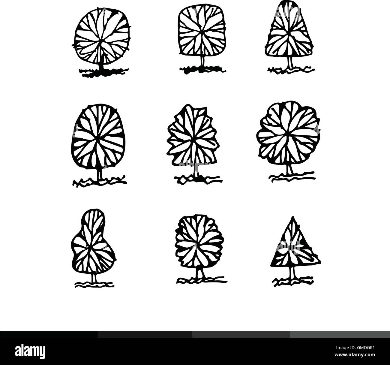 Hand Draw Tree Icon Illustration design Stock Vector Image & Art - Alamy