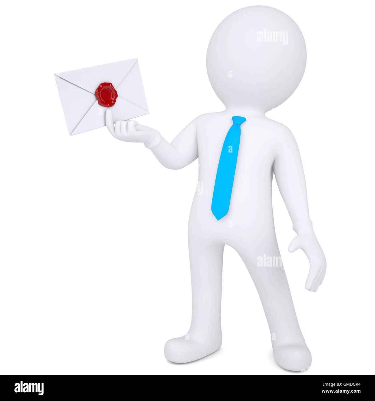 3d man holding an envelope in his hand Stock Photo - Alamy