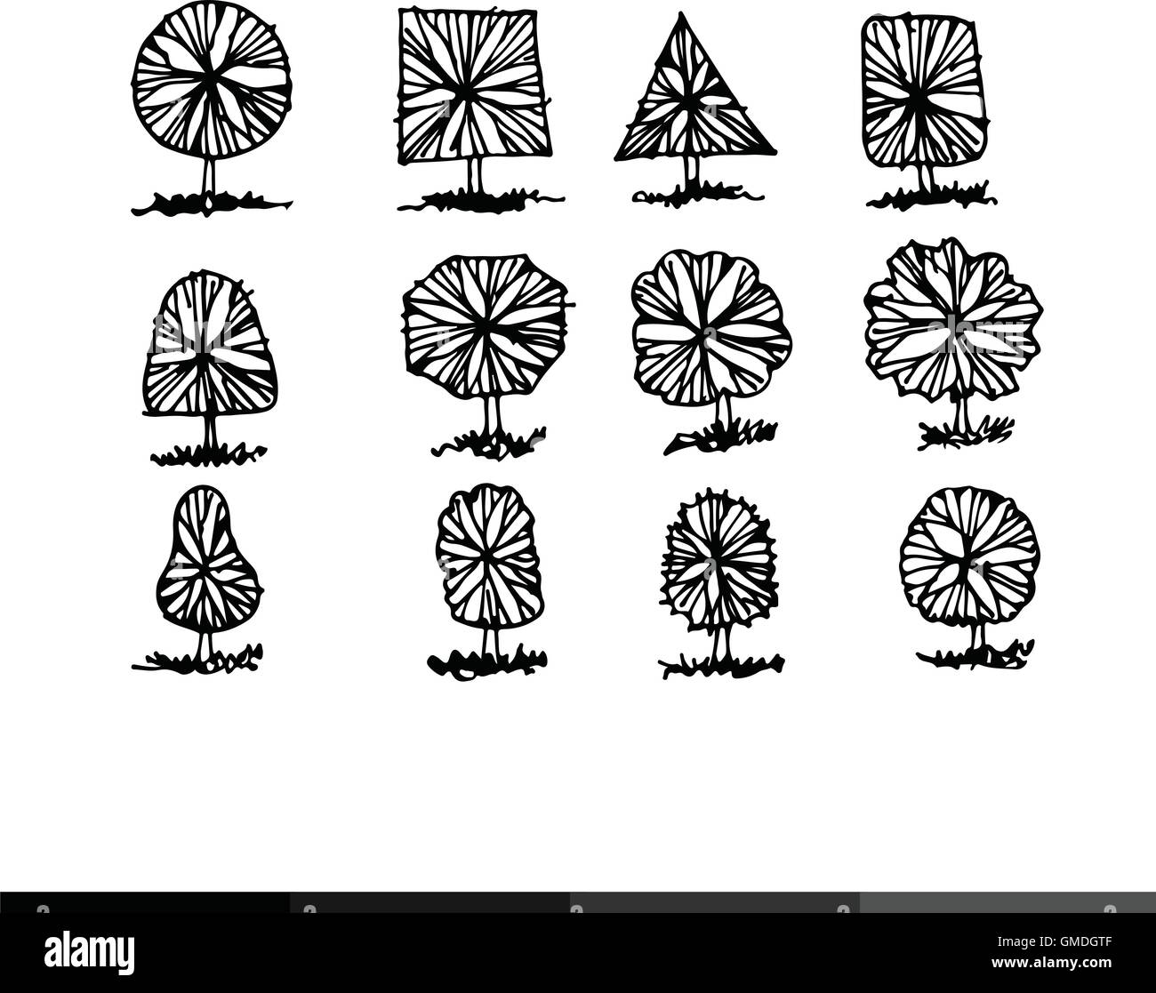 Hand Draw Tree Icon Illustration design Stock Vector Image & Art - Alamy