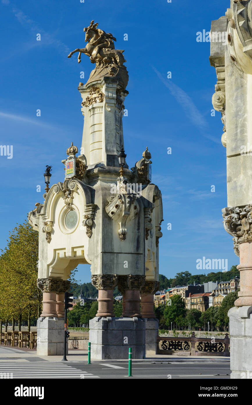 Detail of the Maria Christina bridge San Sebastian Donostia Basque ...