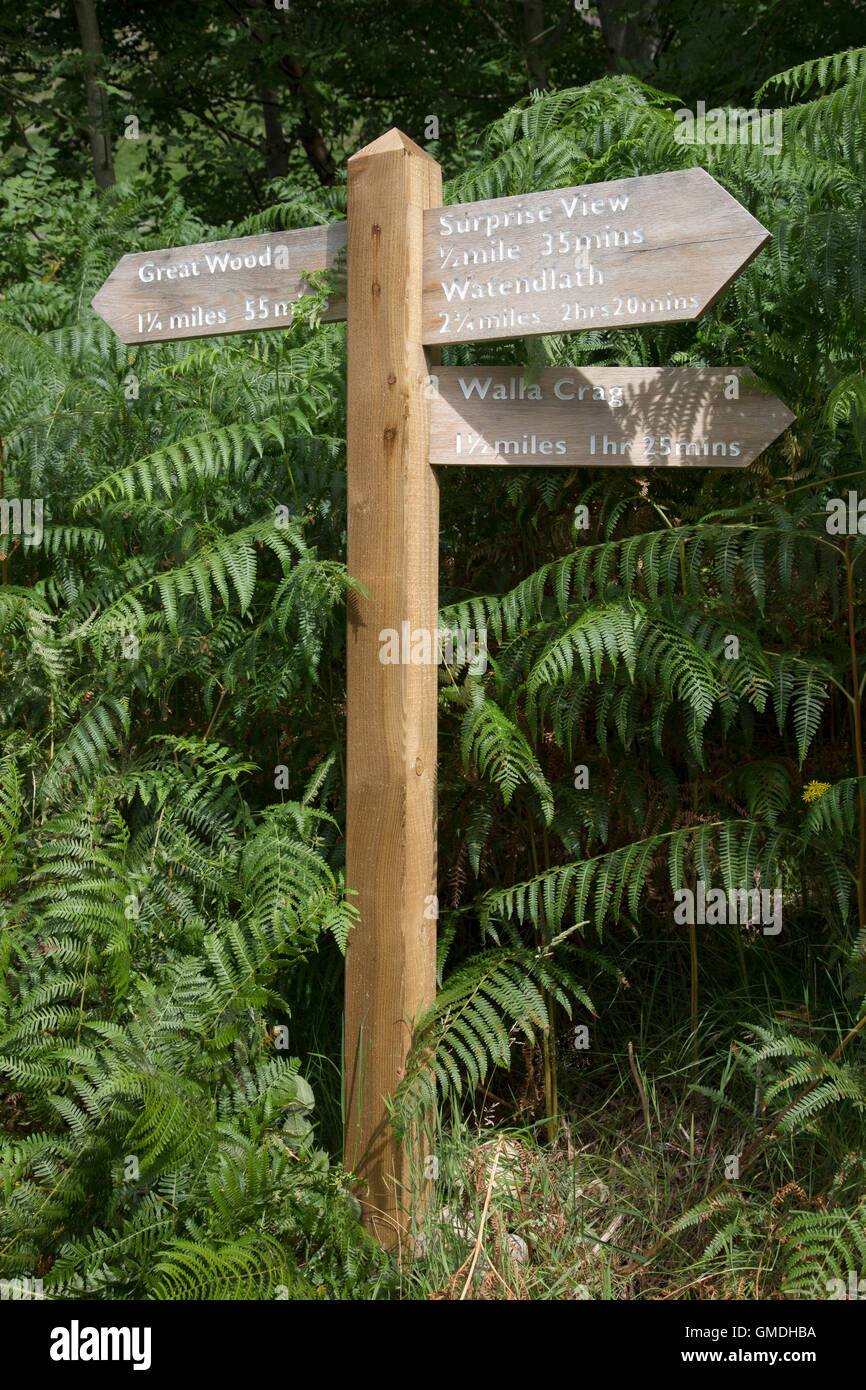 Surprise View Signpost, Keswick; Lake District; England; UK Stock Photo ...