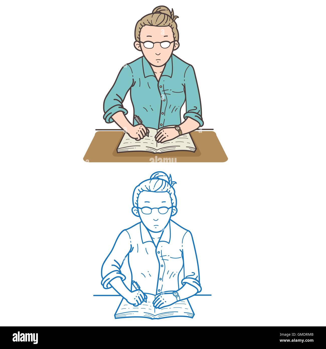 Woman writer book Stock Vector Images - Alamy