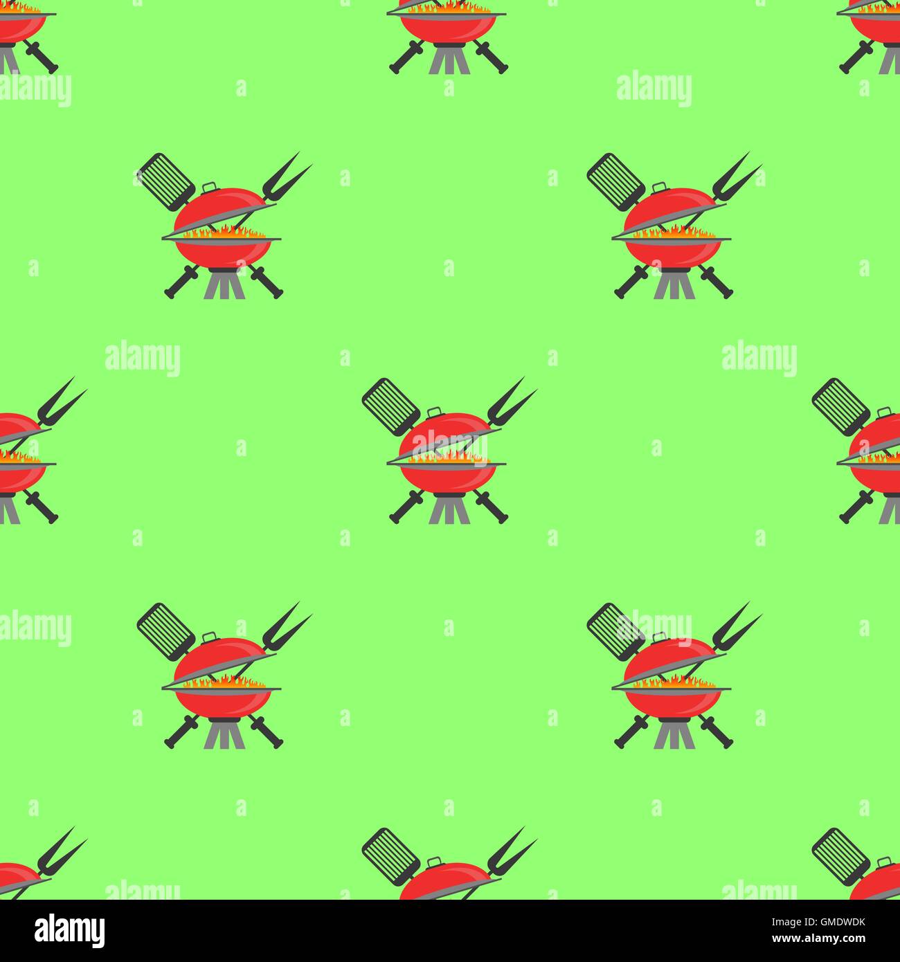Barbeque Icon Seamless Pattern. Grill Background Stock Vector Image ...