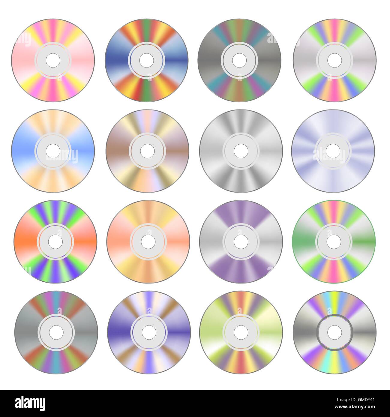 Set of Colorful Different Compact Discs Stock Vector Image & Art - Alamy