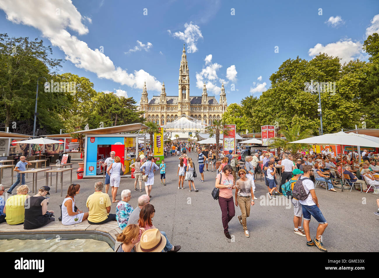 People at the 26th Vienna Film Festival at Rathausplatz Stock Photo - Alamy
