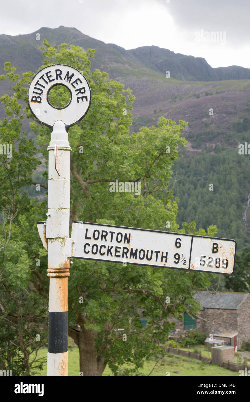Road Sign, Buttermere, Lake District; England; UK Stock Photo - Alamy