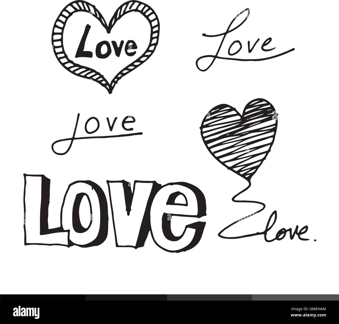 Doodle Love Drawing Illustration design Stock Vector Image & Art - Alamy
