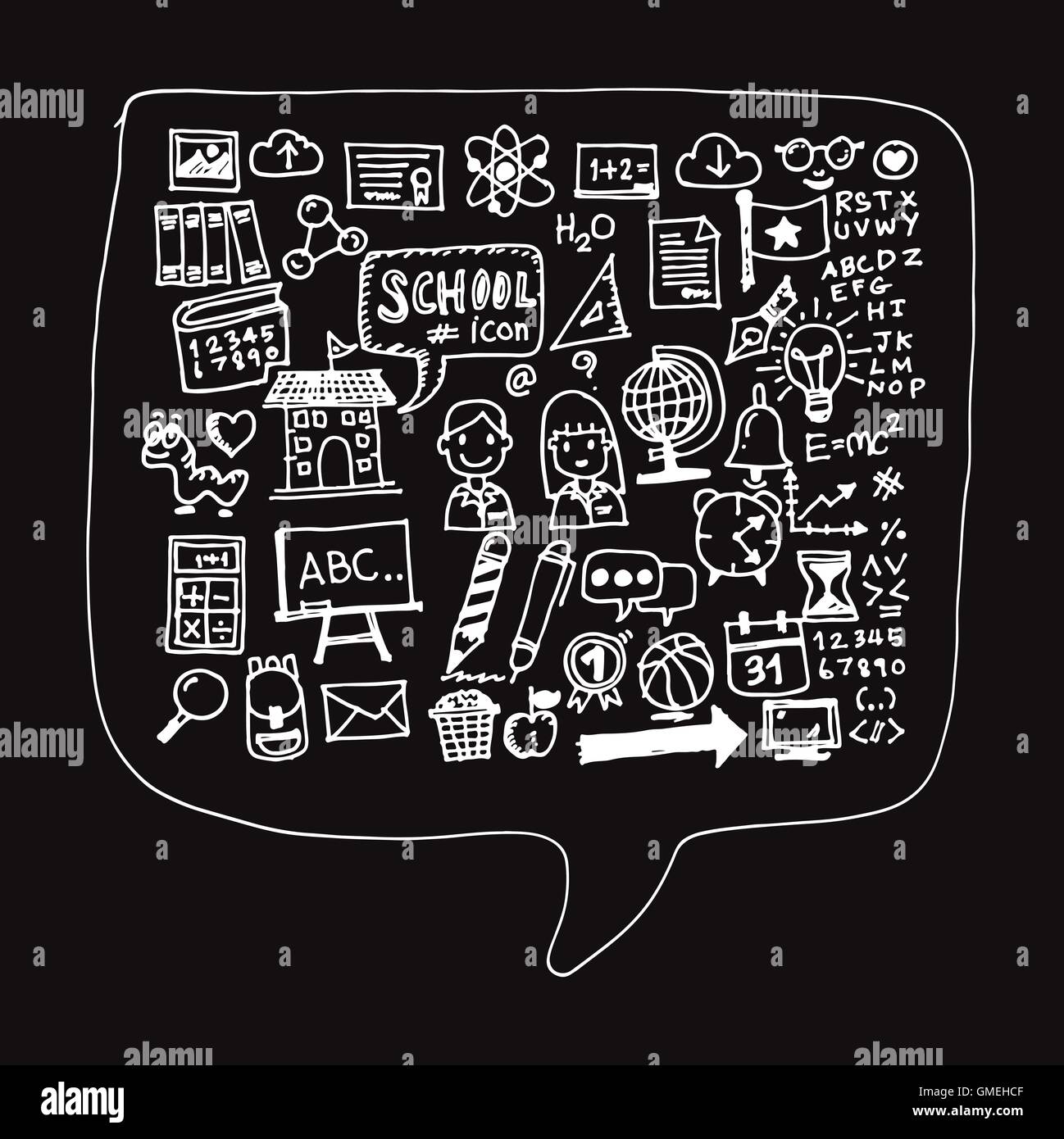 Freehand drawing School education Illustration design Stock Vector ...