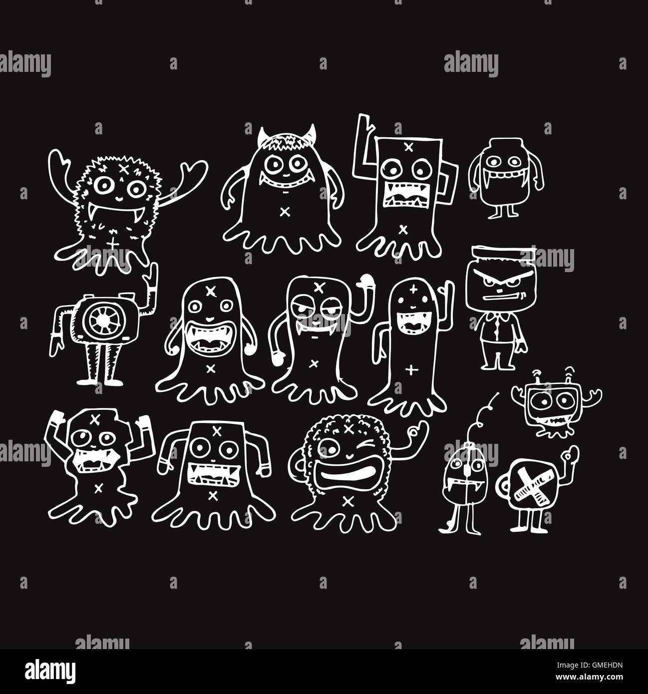 cartoon cute monsters illustration design Stock Vector Image & Art - Alamy