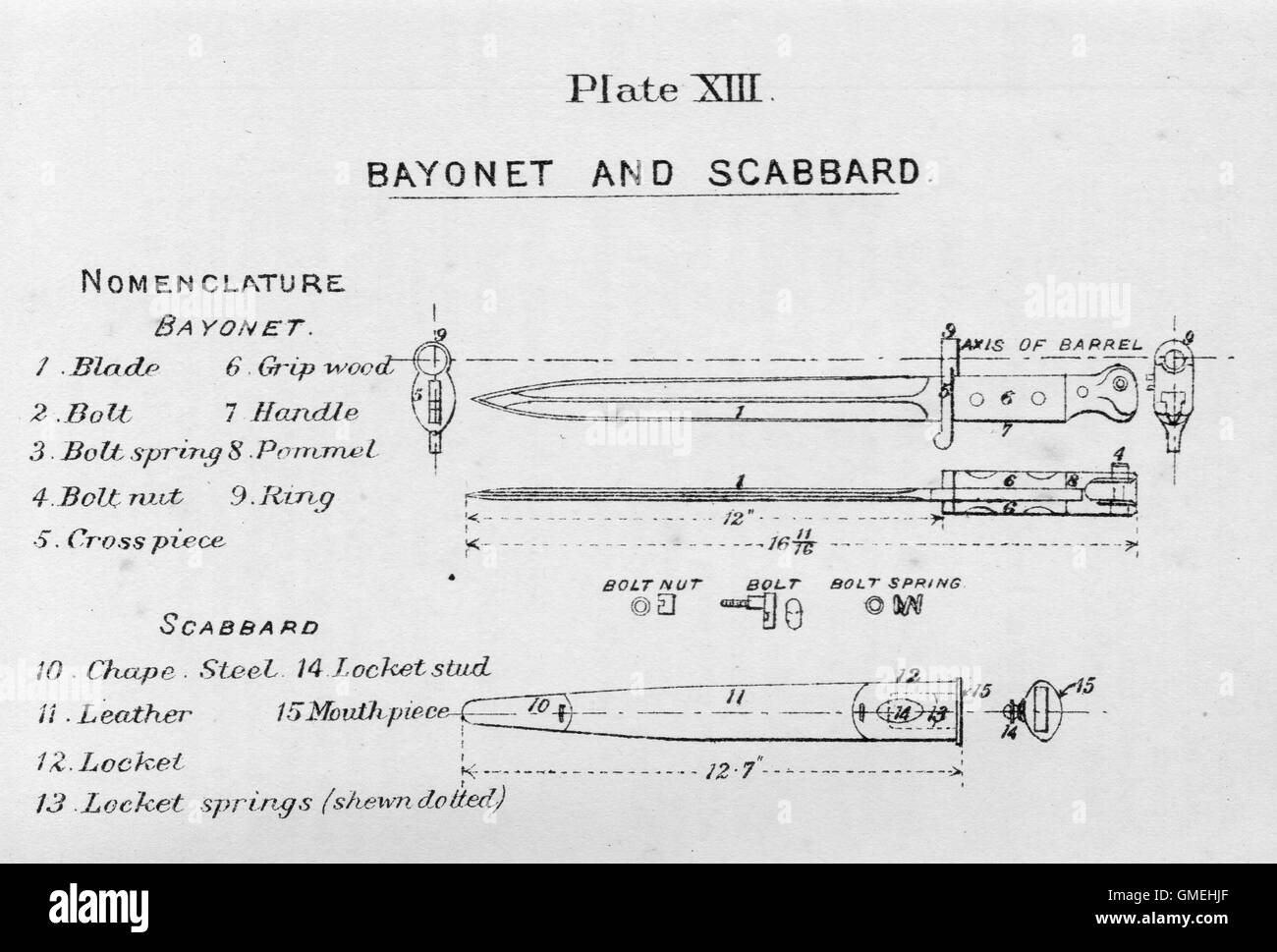Bayonet and scabbard Black and White Stock Photos & Images - Alamy