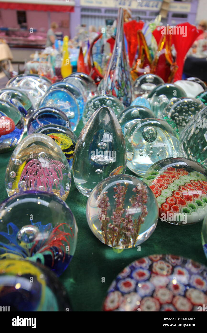 Vintage paper weights, colour and bubbles of glass Stock Photo - Alamy