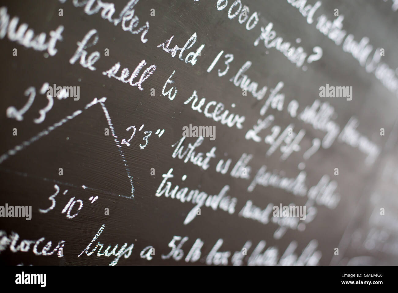 Vintage Blackboard in a School Stock Photo - Alamy