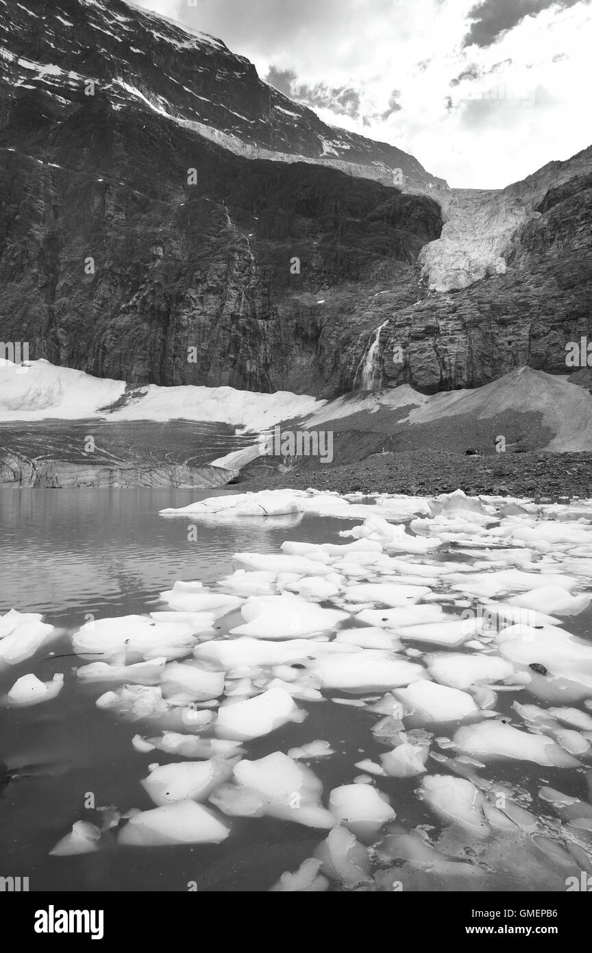 Canadian landscape with Mount Edith Cavell glacier. Jasper. Alberta ...