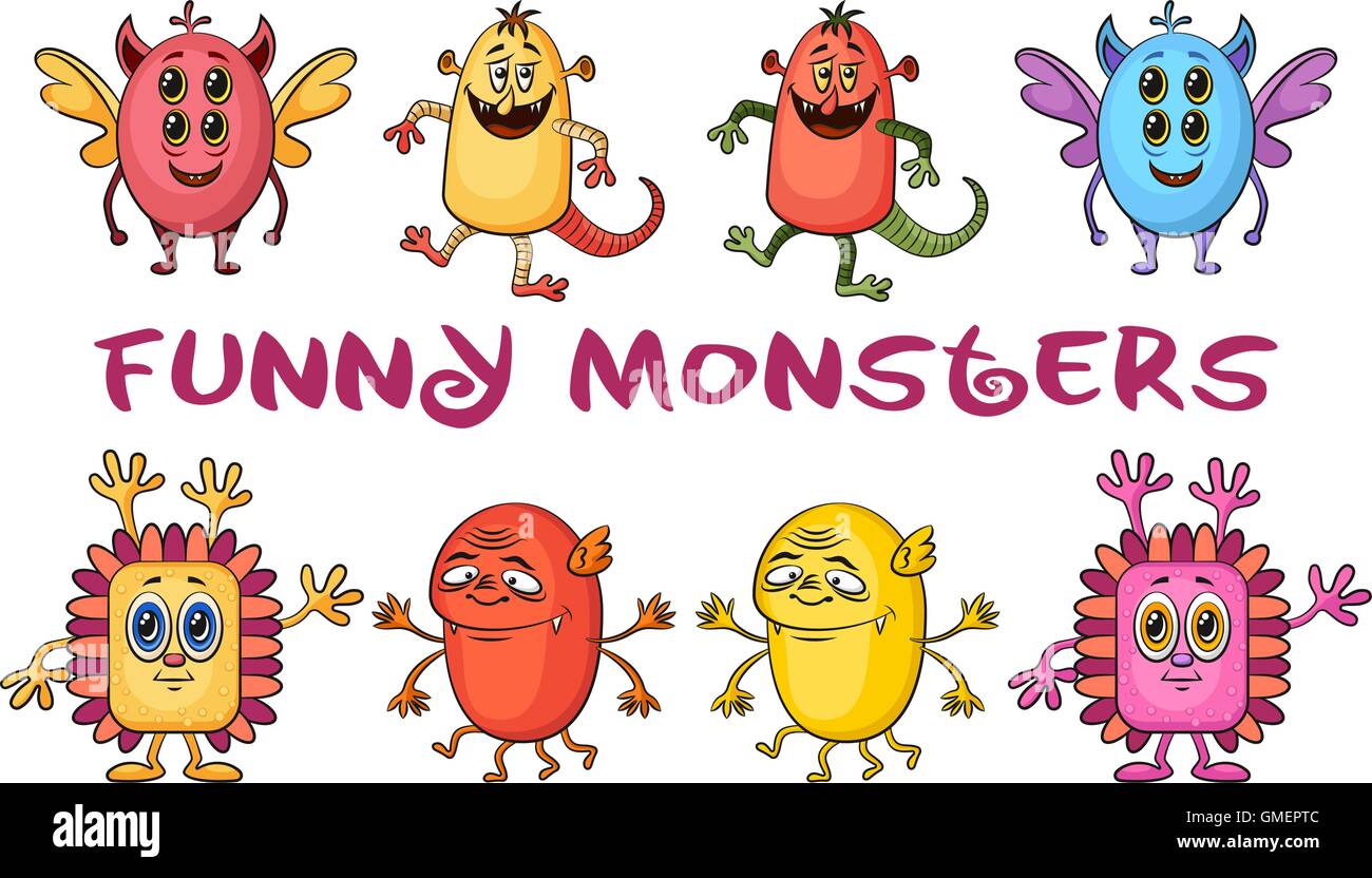 Cartoon Monsters Set Stock Vector Image & Art - Alamy