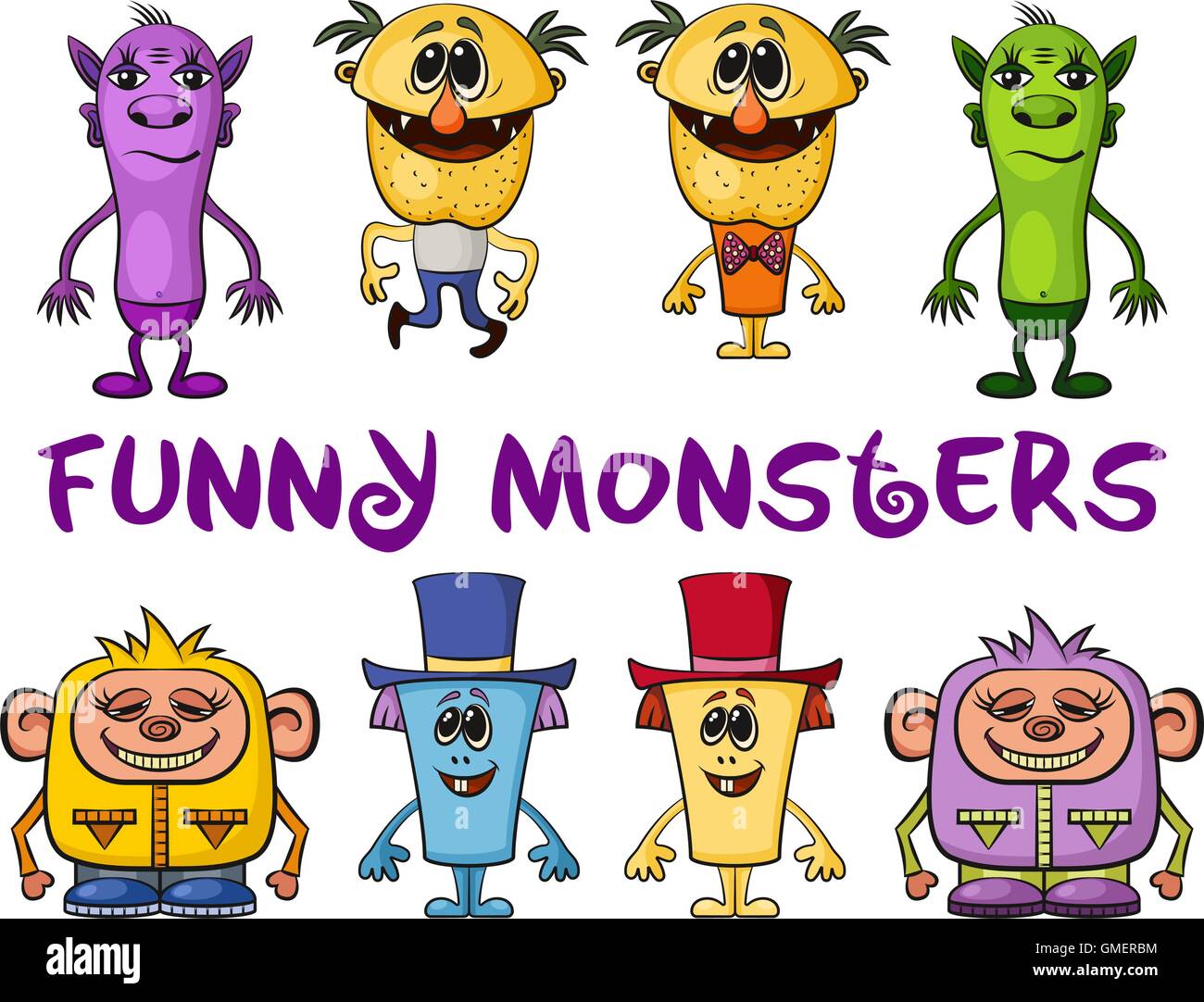 Cartoon Monsters Set Stock Vector Image & Art - Alamy