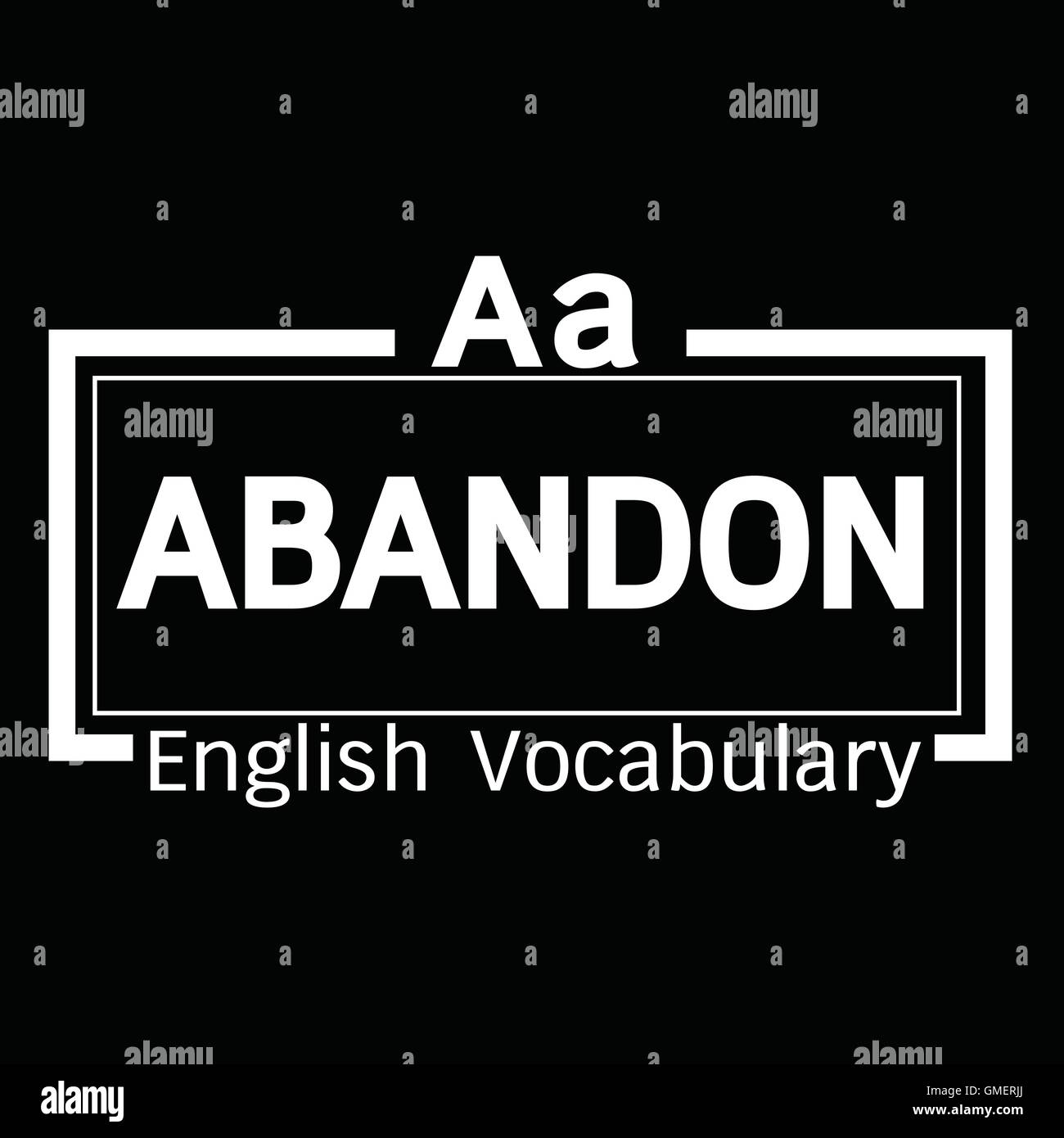 ABANDON english word vocabulary illustration design Stock Vector Image ...