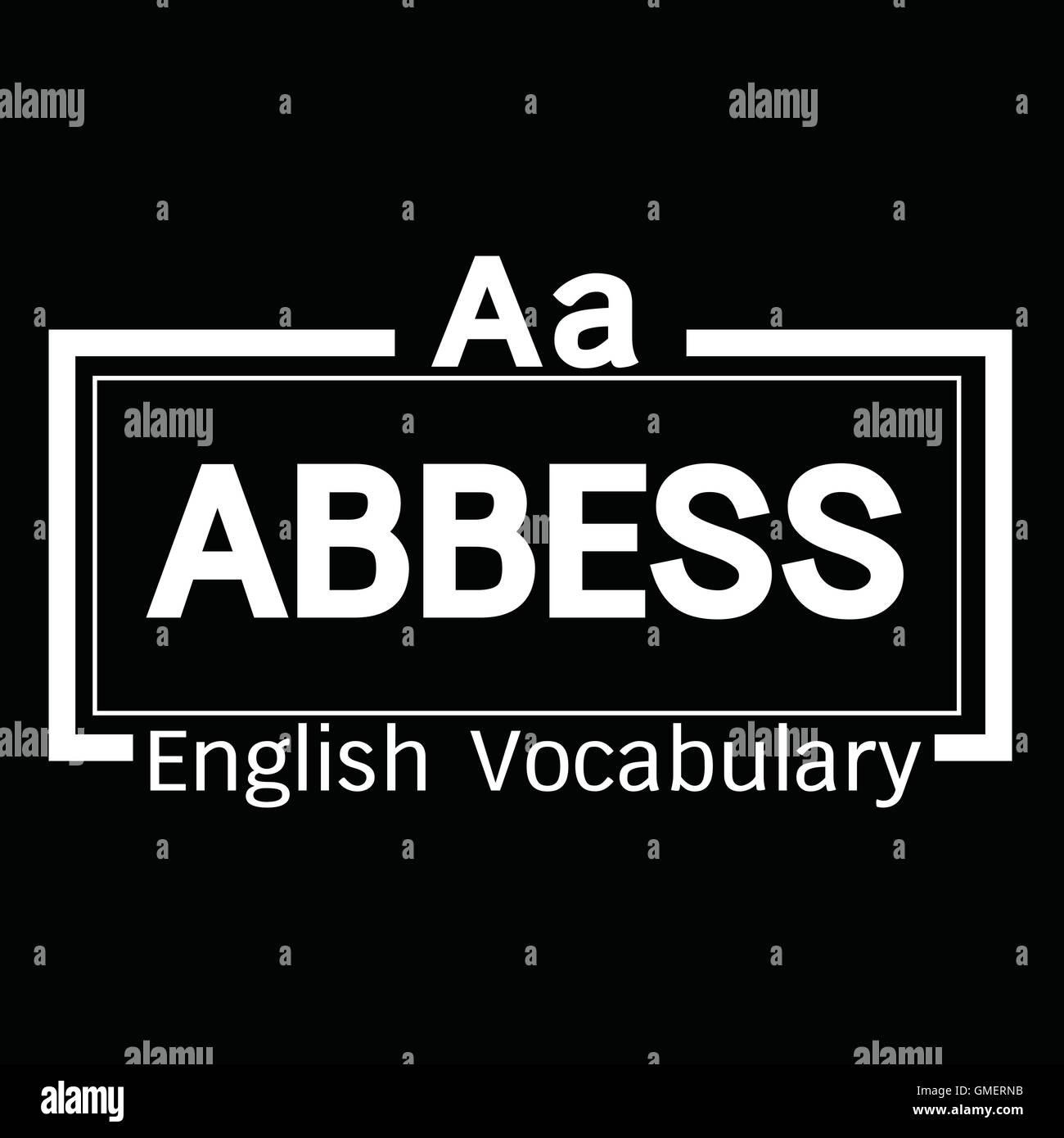 ABBESS english word vocabulary illustration design Stock Vector Image ...
