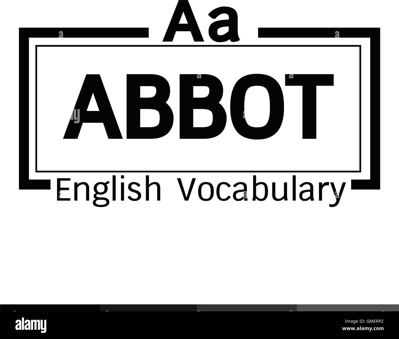 ABBOT english word vocabulary illustration design Stock Vector Image ...