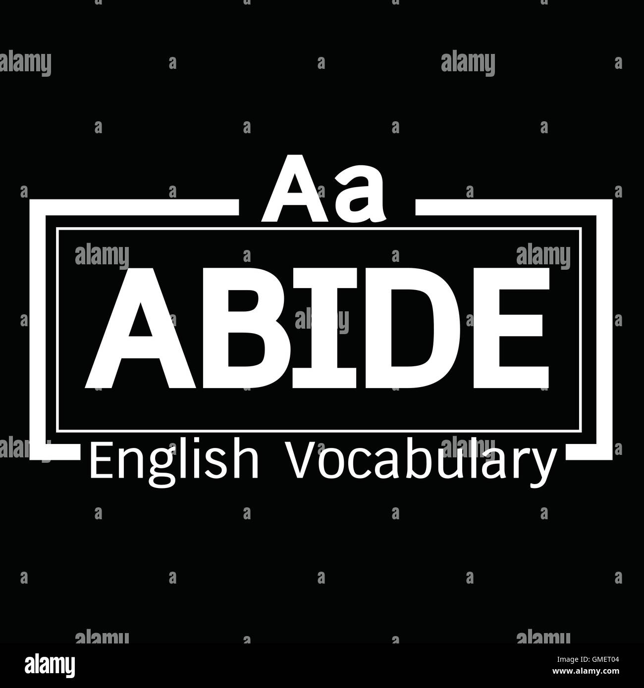 ABIDE english word vocabulary illustration design Stock Vector Image ...