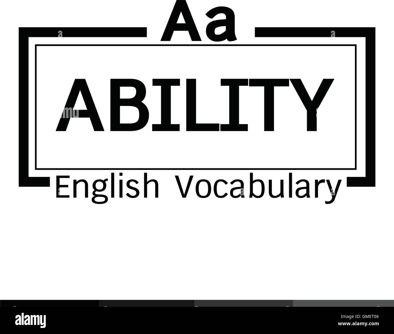 ABILITY english word vocabulary illustration design Stock Vector Image ...