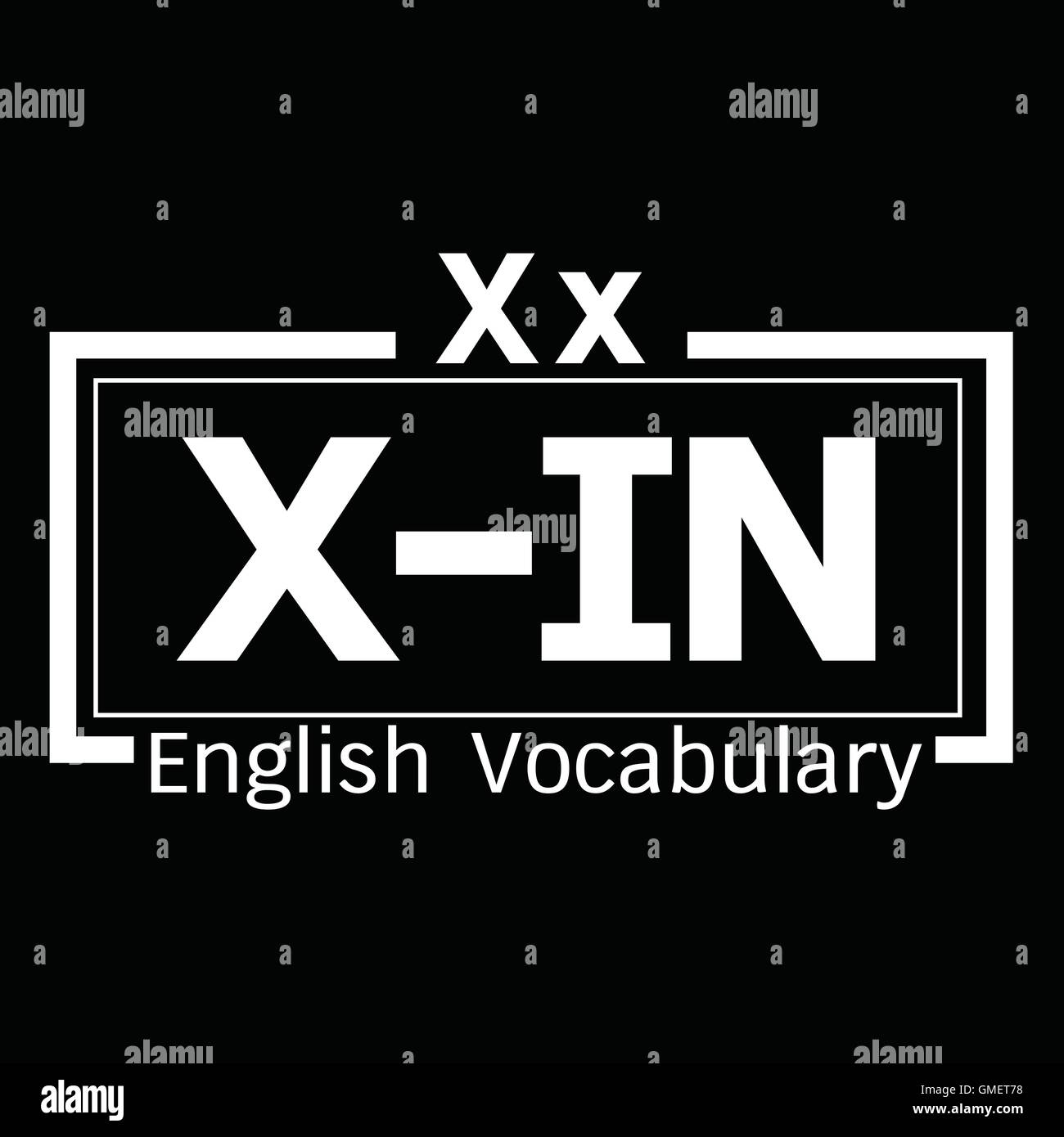X-IN english word vocabulary illustration design Stock Vector Image ...