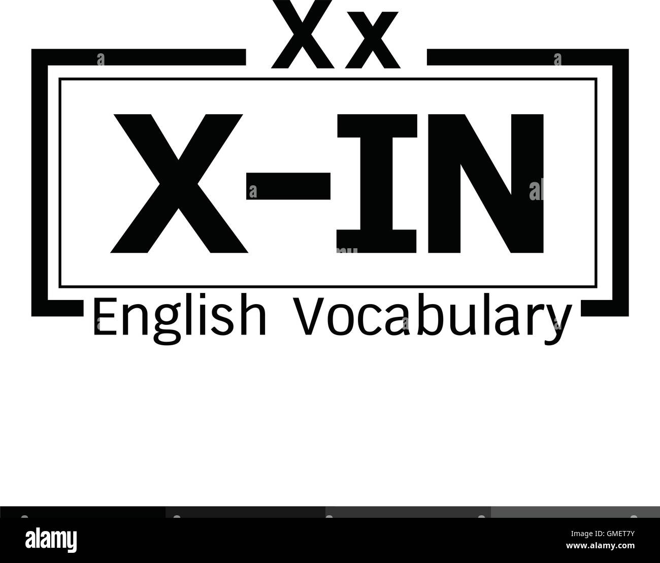 X-IN english word vocabulary illustration design Stock Vector Image ...