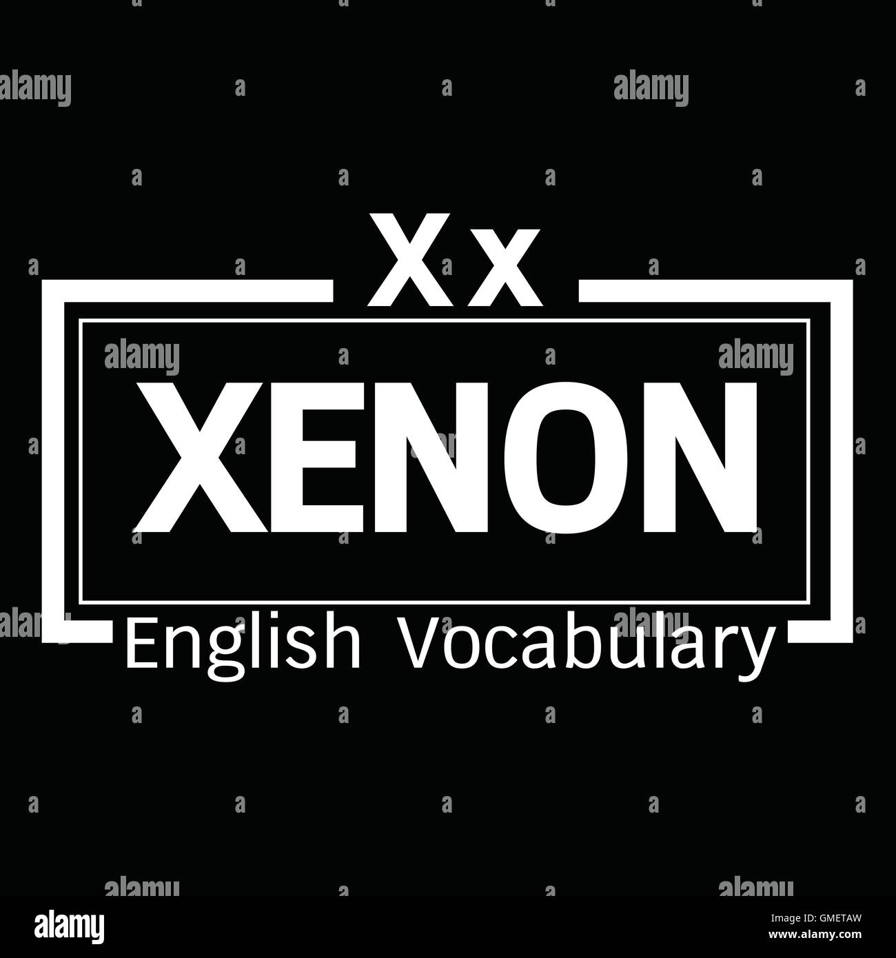 XENON english word vocabulary illustration design Stock Vector Image ...