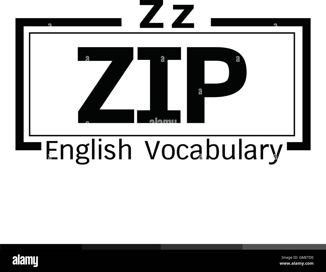 ZIP english word vocabulary illustration design Stock Vector Image ...