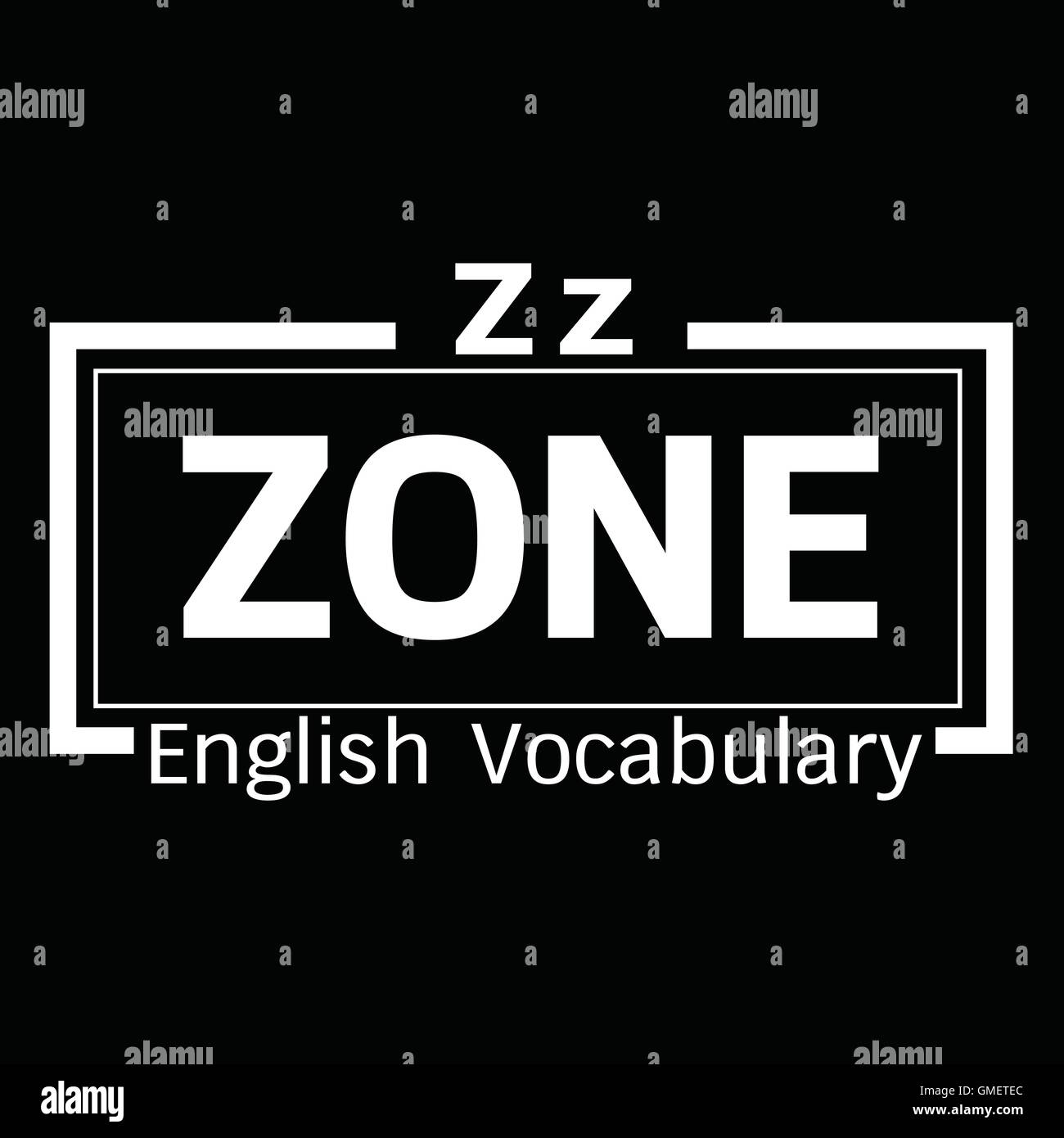 ZONE english word vocabulary illustration design Stock Vector Image ...