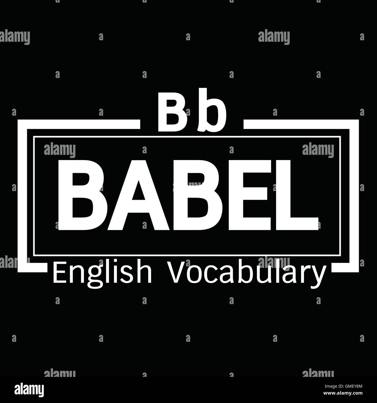 BABEL english word vocabulary illustration design Stock Vector Image ...