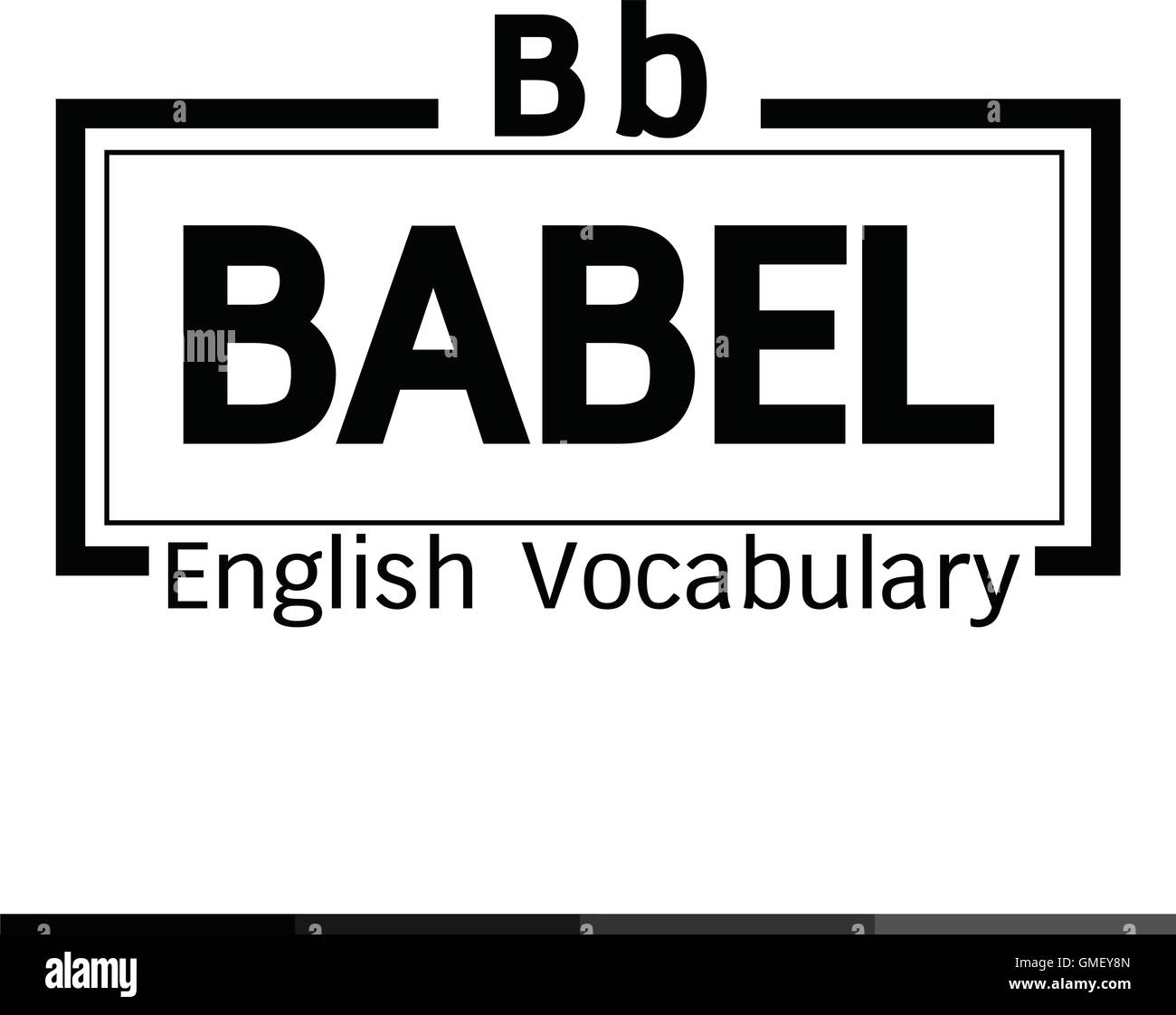 BABEL english word vocabulary illustration design Stock Vector Image ...