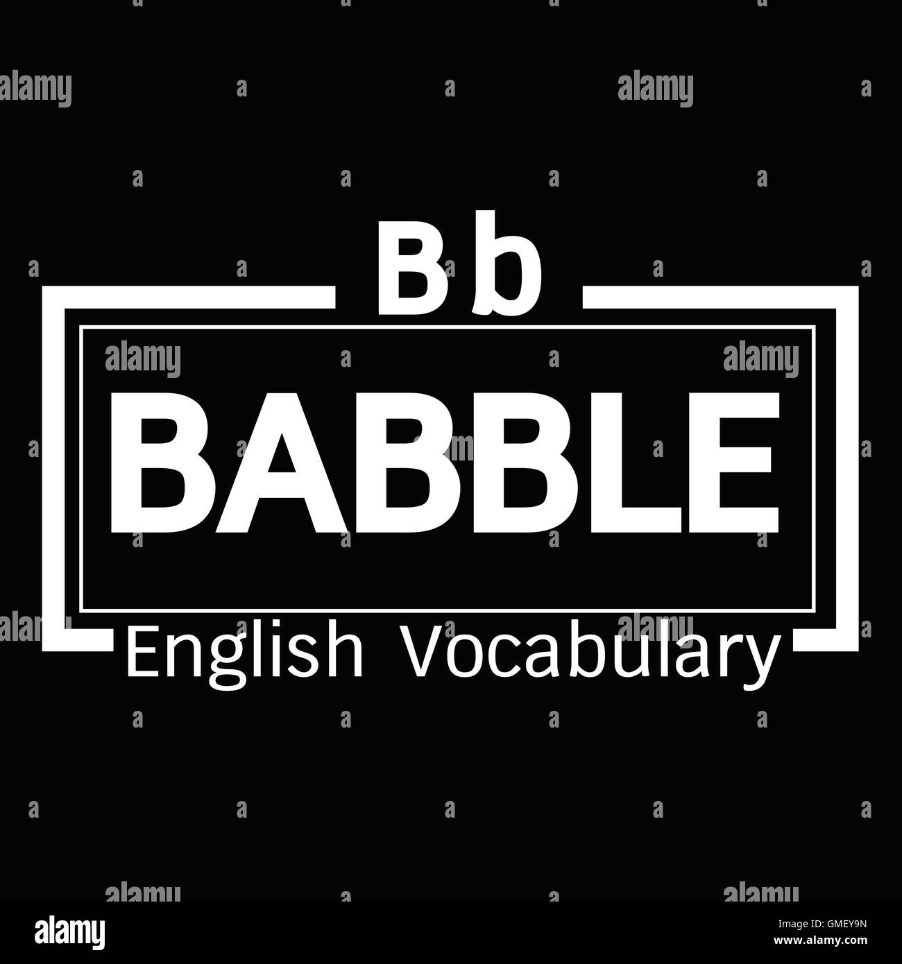 BABBLE english word vocabulary illustration design Stock Vector Image ...
