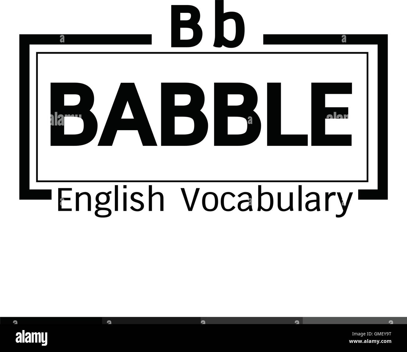 BABBLE english word vocabulary illustration design Stock Vector Image ...