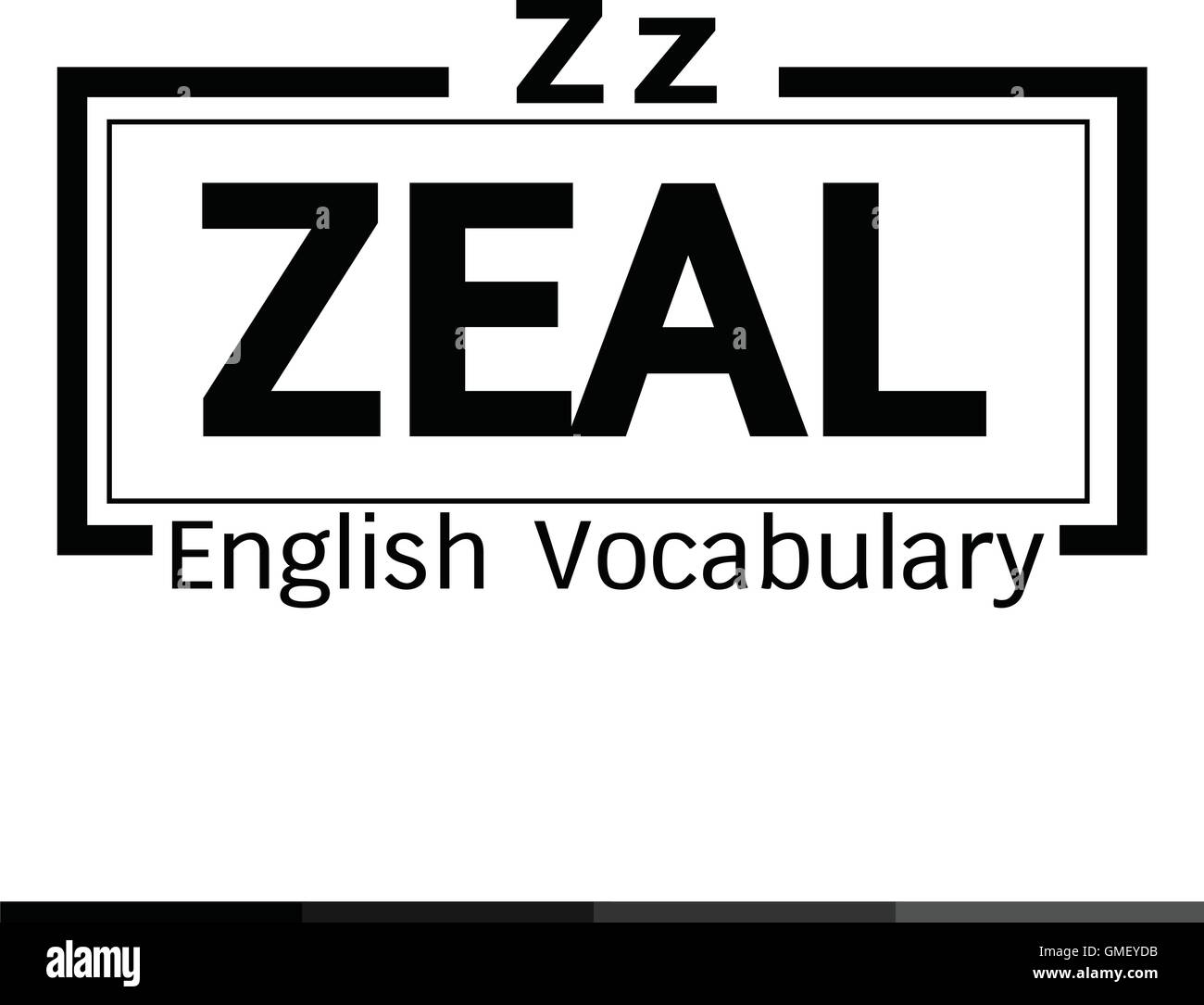 ZEAL english word vocabulary illustration design Stock Vector Image ...