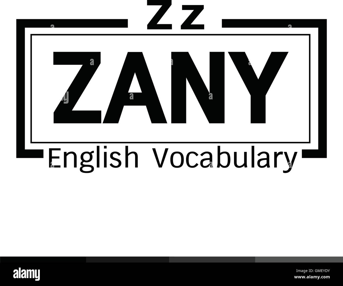 ZANY english word vocabulary illustration design Stock Vector Image ...