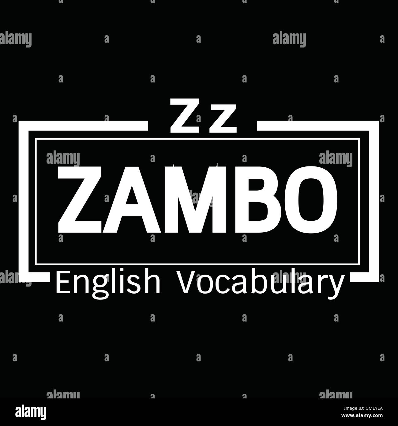 ZAMBO english word vocabulary illustration design Stock Vector Image ...