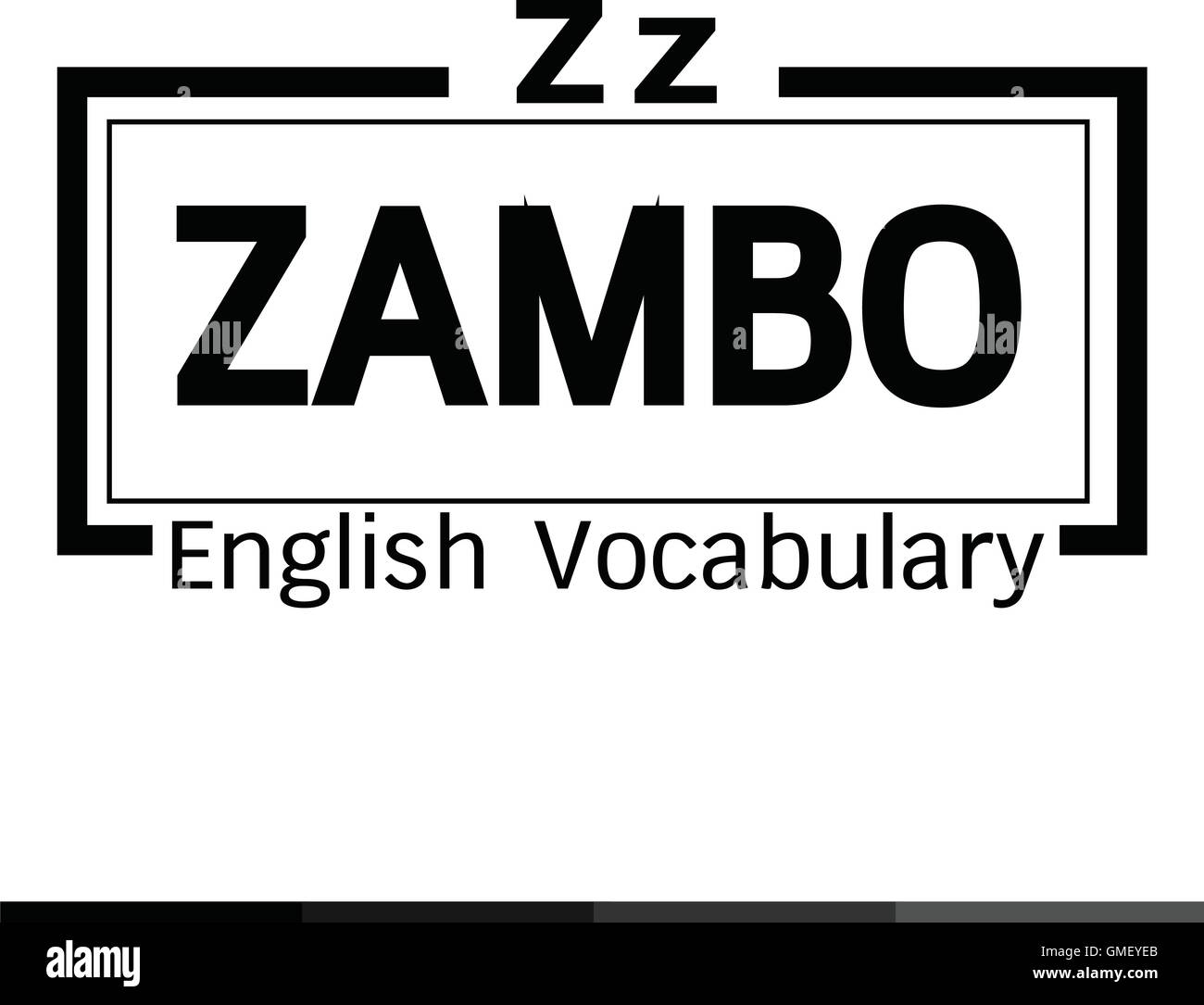 ZAMBO english word vocabulary illustration design Stock Vector Image ...