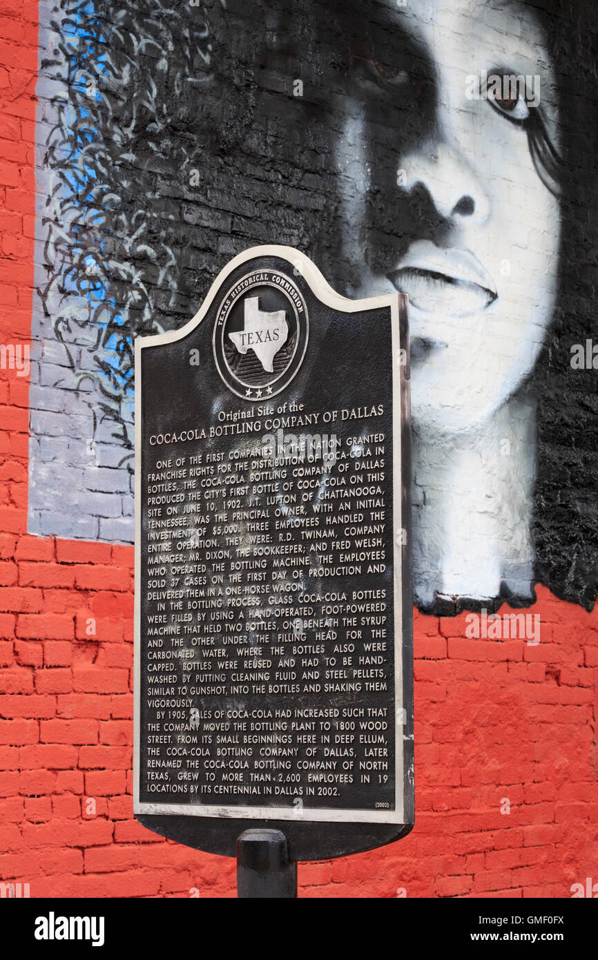 Coca-Cola history, Deep Ellum District, Dallas, Texas, USA Stock Photo ...