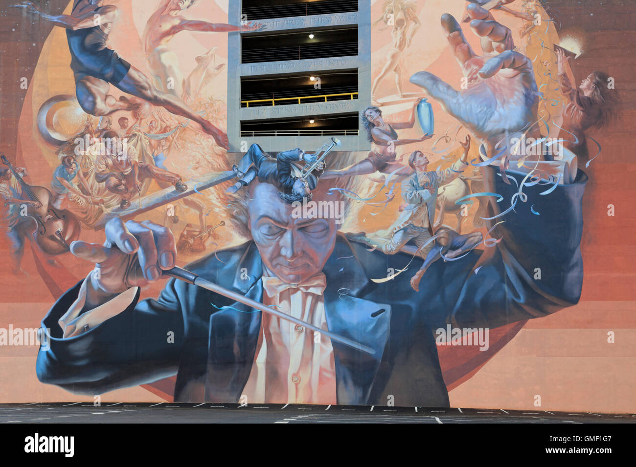 The Storm Mural, Leonard Street Parking Garage, Dallas, Texas, USA ...