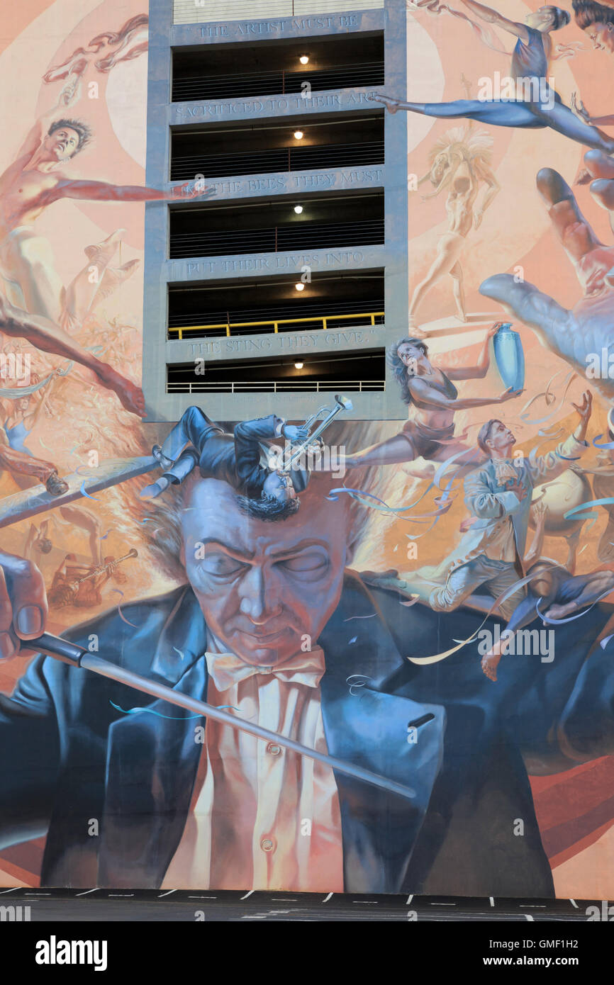 The Storm Mural, Leonard Street Parking Garage, Dallas, Texas, USA ...