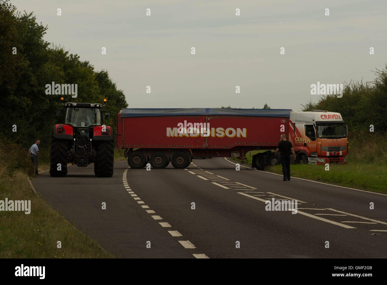 Fakenham, Norfolk, UK. 25th August, 2016. Articulated Lorry & Trailer ...